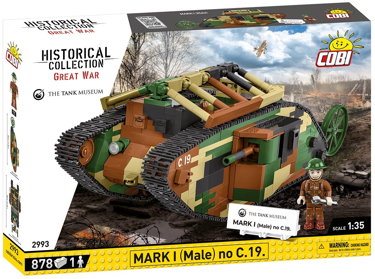 COBI Samlesæt World War I Tank Mark I (Male) no C.19 - 878 Klodser ...